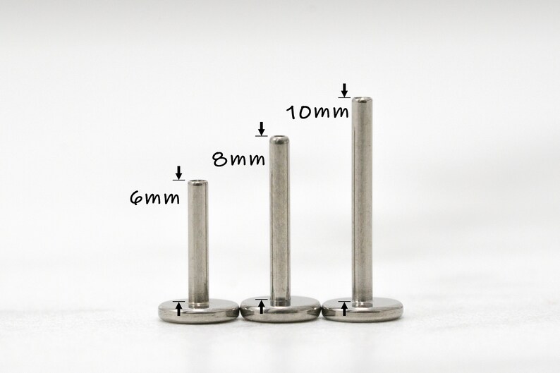 16g 18g 20g Implant Grade Titanium Threadless Push Pin Labret - Etsy