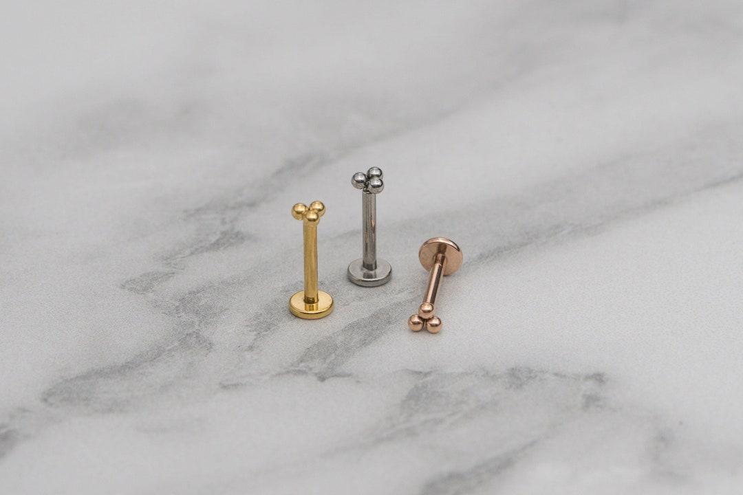 Titanium Ball Stud: Threadless Push Pin Ear Piercing - Etsy