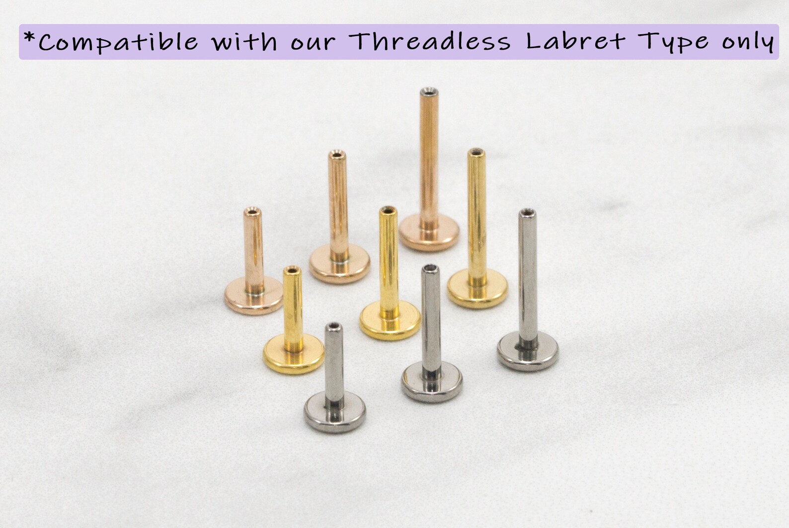 16g 18g 20g Implant Grade Titanium Threadless Push Pin Labret - Etsy