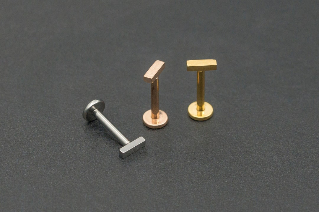 Titanium Micro Cube Stud: Threadless Tragus Conch Piercing - Etsy