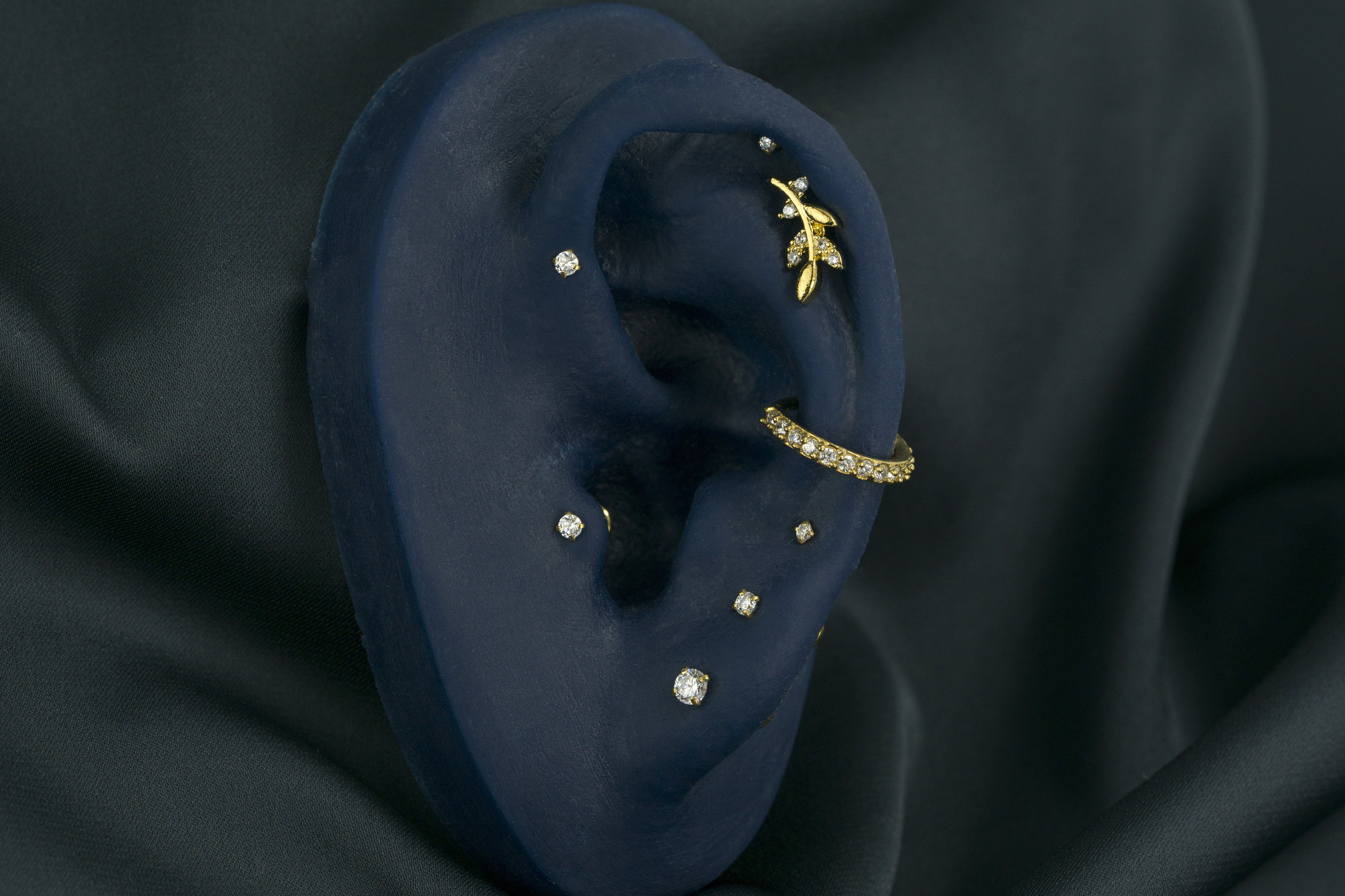 Olive Leaves Conch Piercing / Three Color Olive Leaves - Etsy Canada