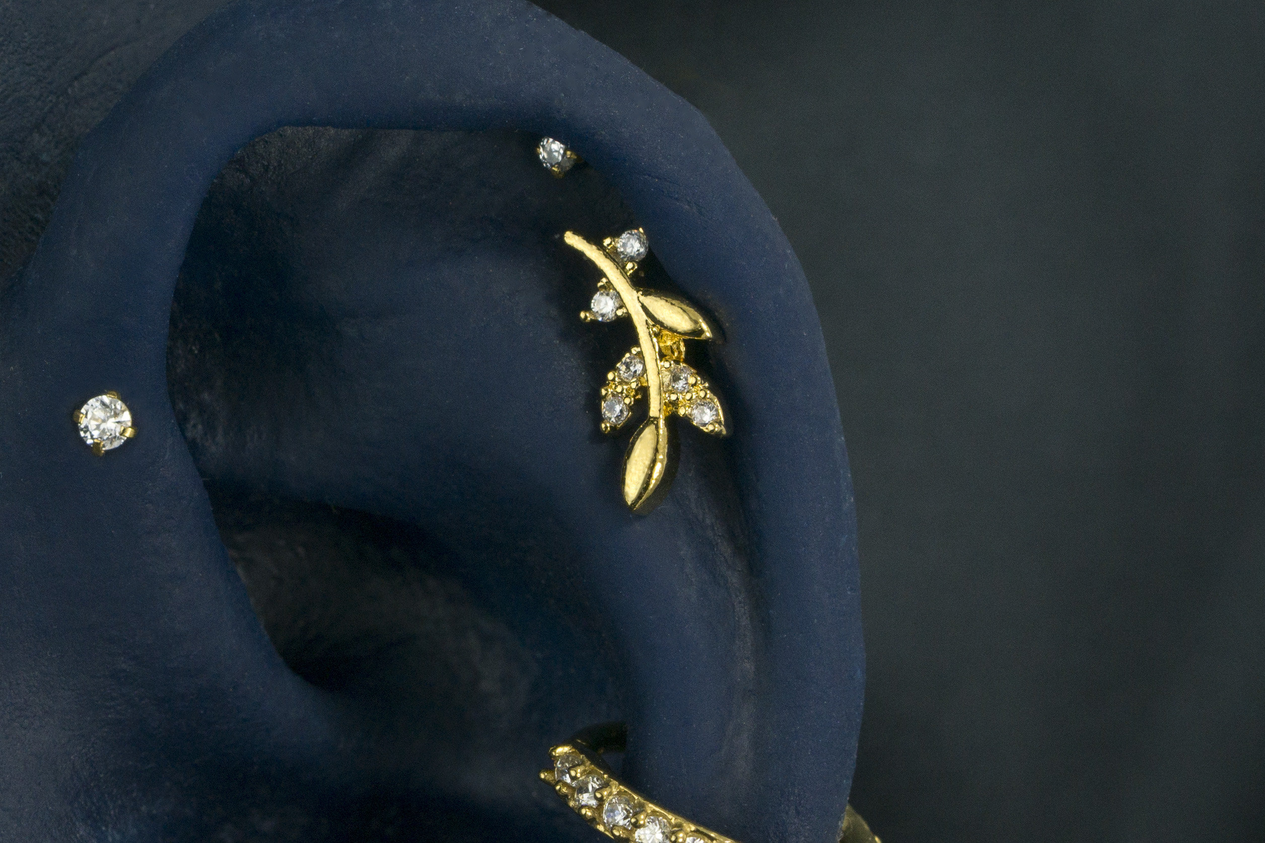 Olive Leaves Conch Piercing / Three Color Olive Leaves | Etsy Canada