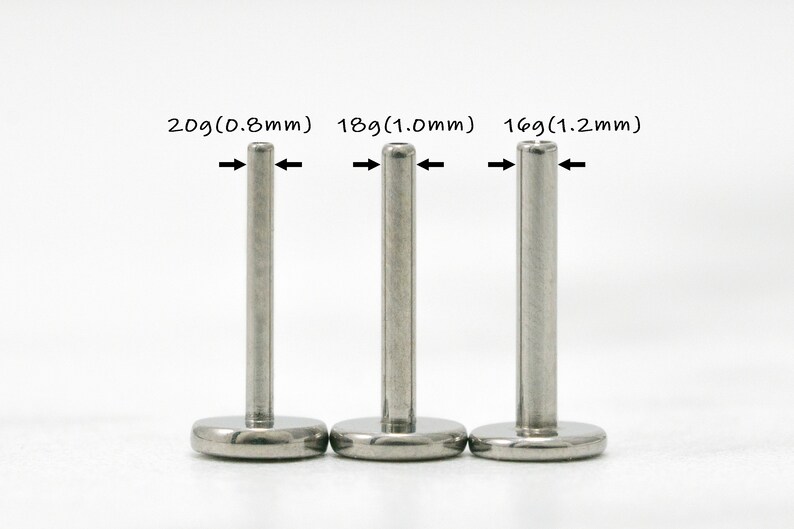 16g 18g 20g Implant Grade Titanium Threadless Push Pin Labret - Etsy