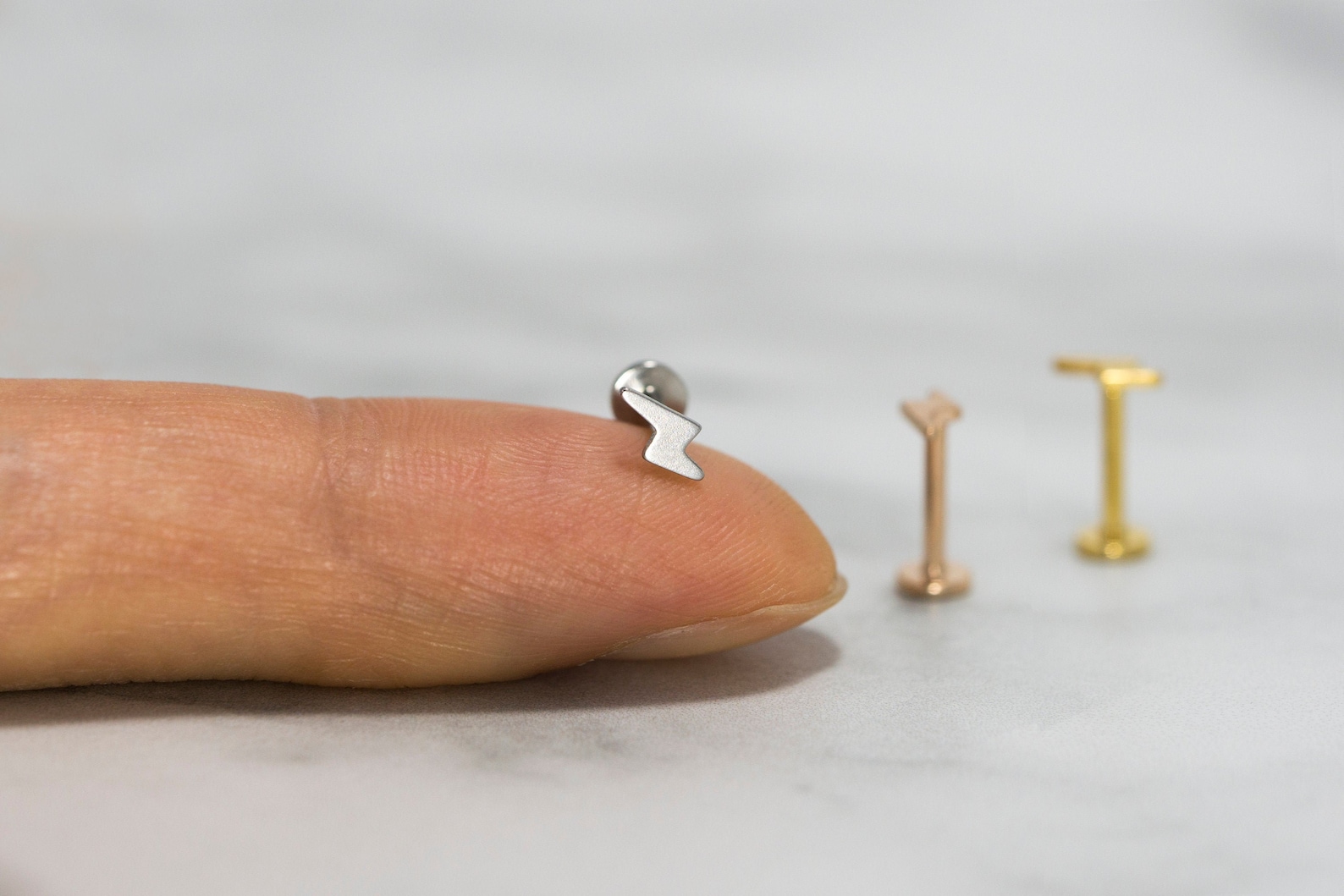 316L 16G Lightning Bolt Piercing / Cartilage Tragus Studs / - Etsy Canada