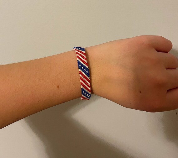 American Flag Friendship Bracelet - Etsy