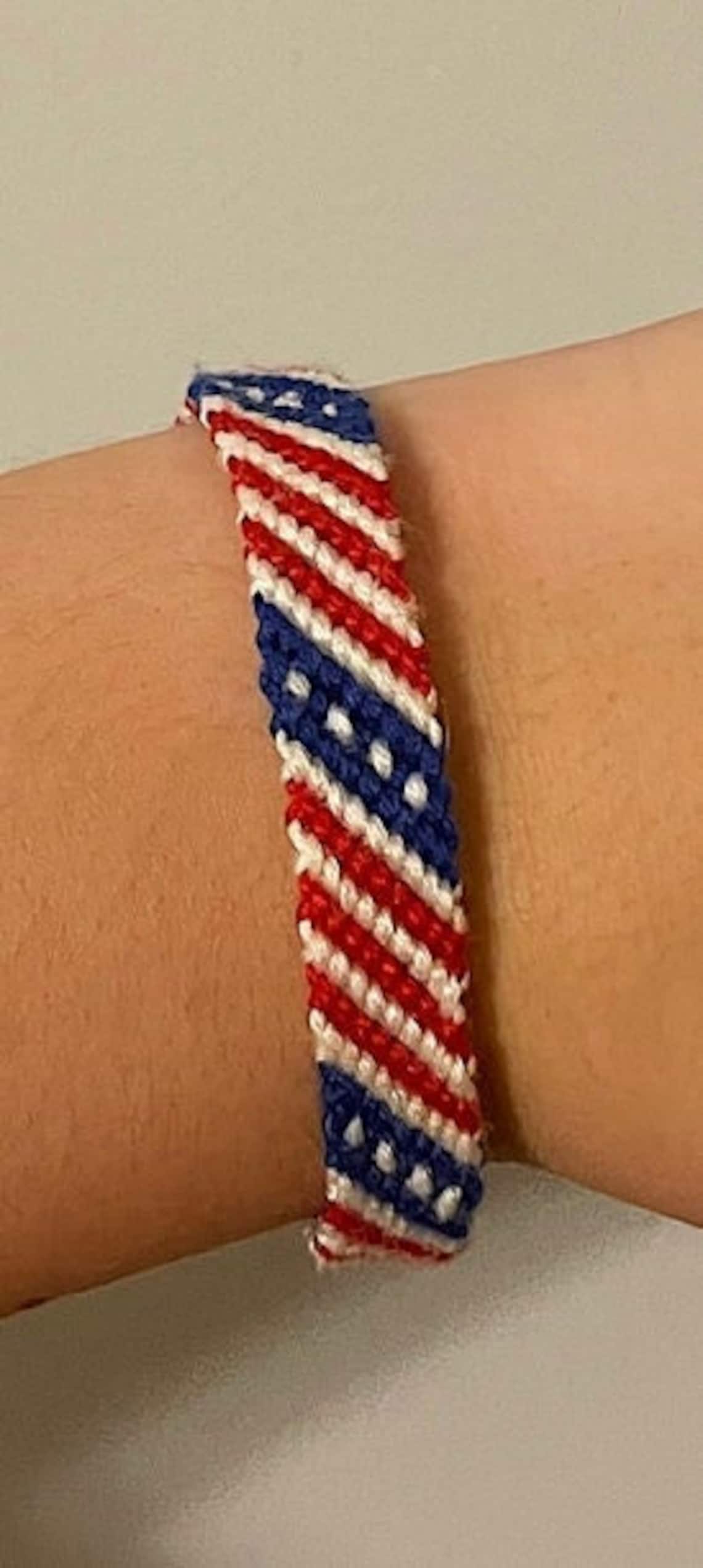 American Flag Friendship Bracelet - Etsy