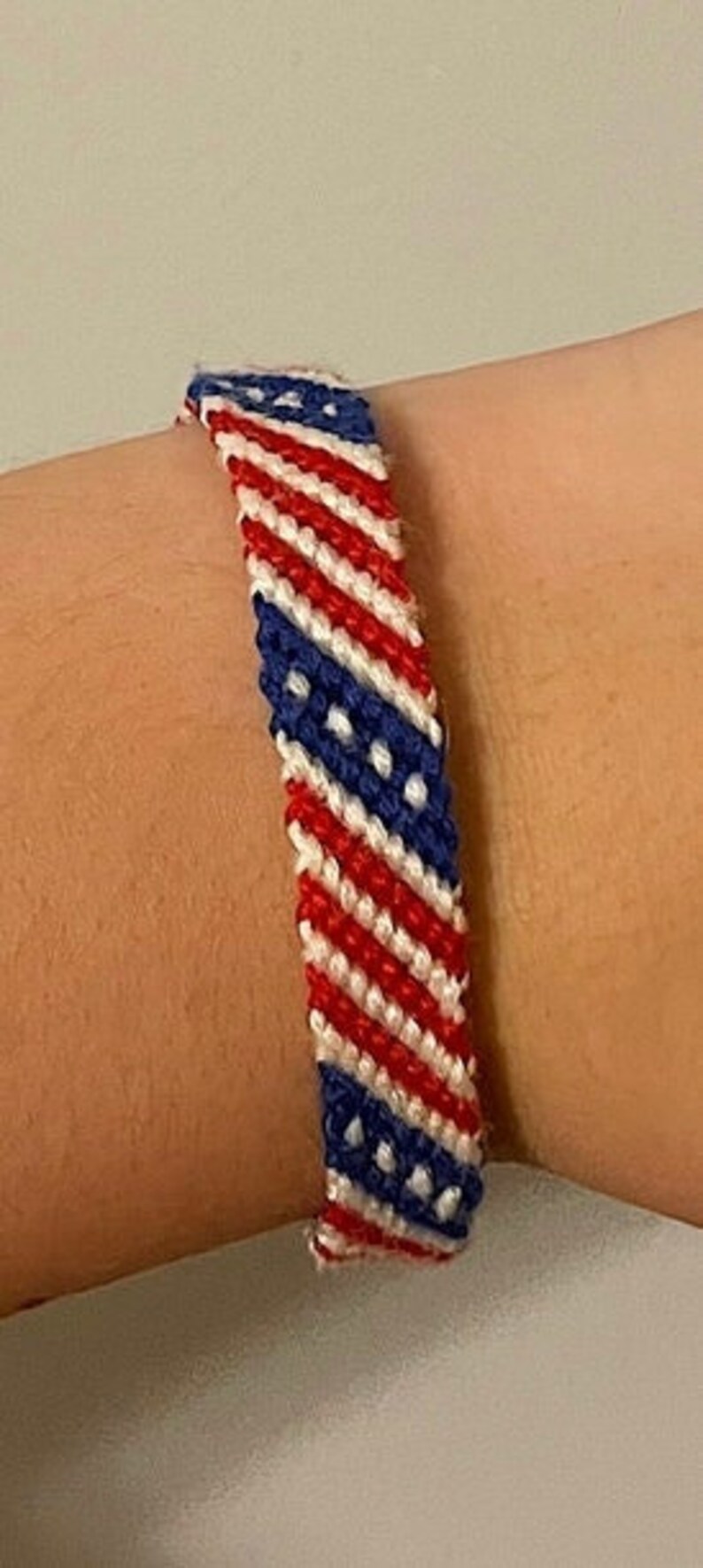 American Flag Friendship Bracelet - Etsy