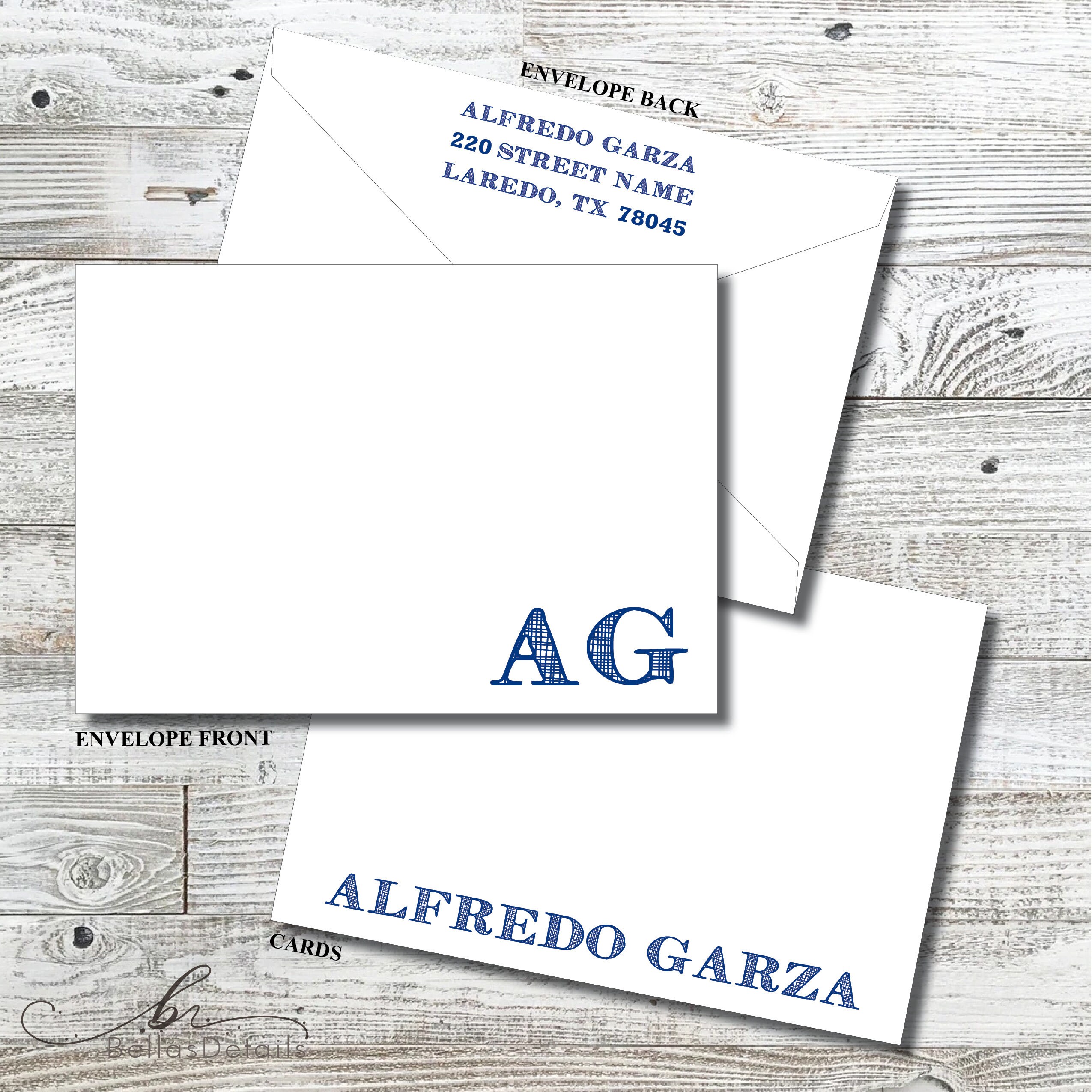 10 Personalized Envelopes With Note Card, 5" X 3.75" - Etsy