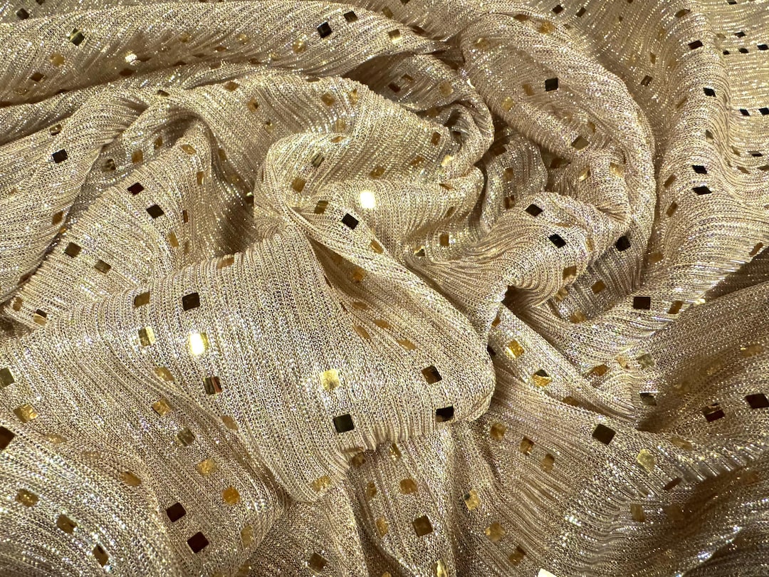 Metallic Spangle Mesh Fabric, per Metre - Geometric Design - Gold - Etsy
