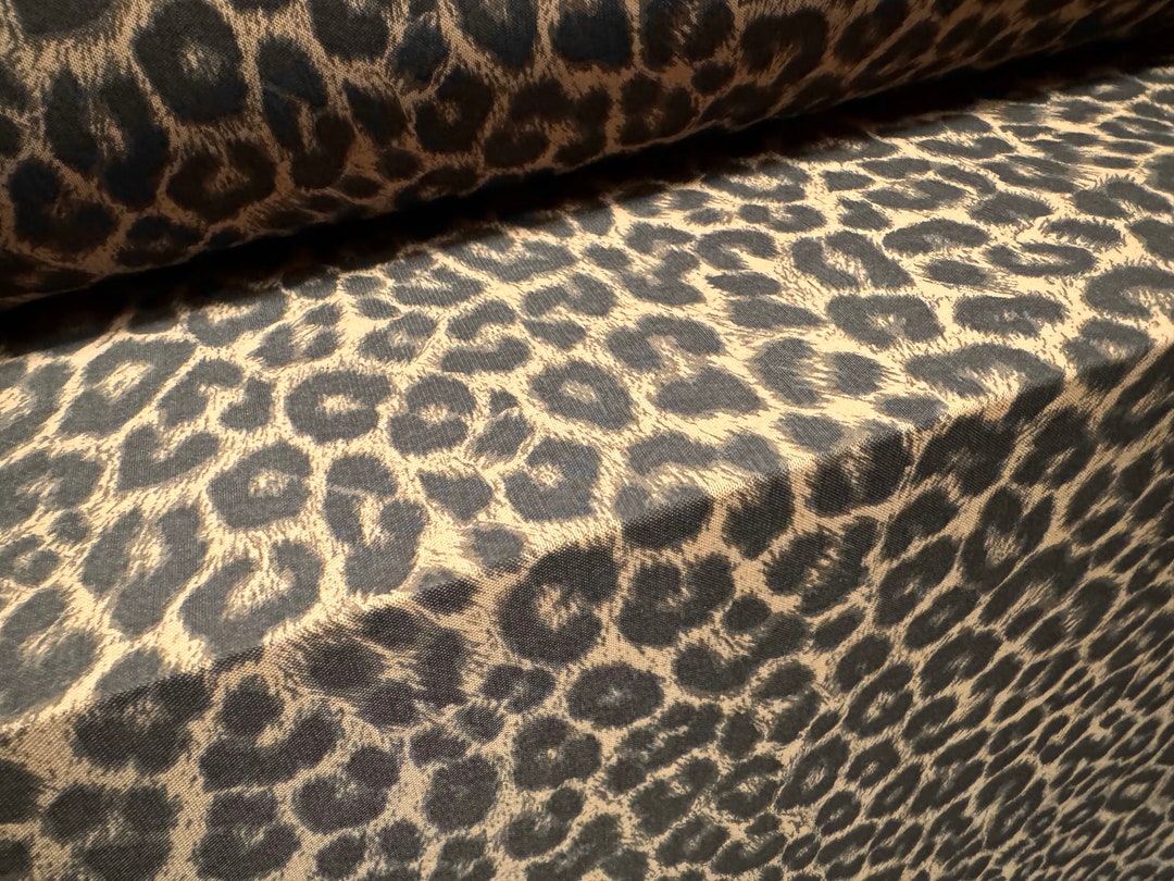Power Mesh Net Sheer Stretch Spandex Fabric, per Metre Leopard Print ...