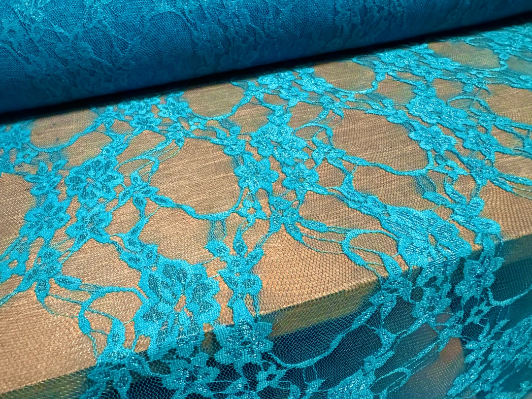 Stretch Spandex Mesh Lace Fabric, per Metre - Floral Pattern ...