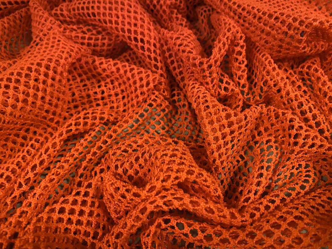 Fishnet Mesh Net Jersey Fabric, per Metre - Plain - Orange - Etsy