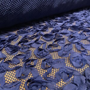 Fishnet Mesh Fabric With Ribbon Lace Floral Appliqué per - Etsy UK