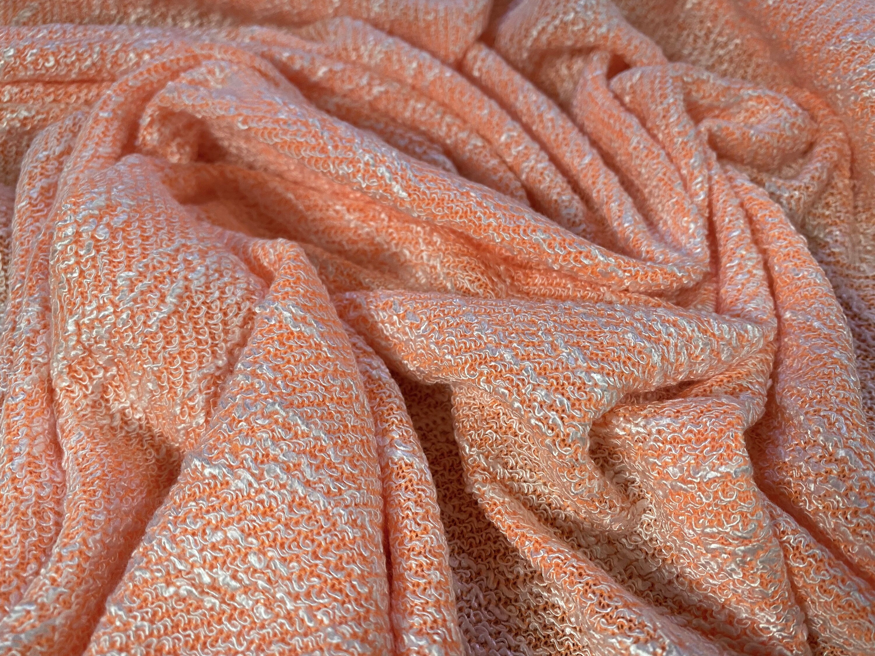 Melange Double Jersey Fabric With Looped Face, per Metre - Orange - Etsy UK
