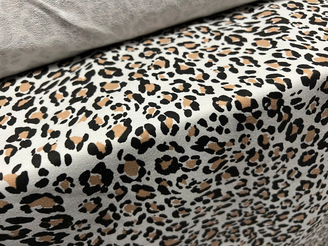 French Terry Loopback Sweatshirt Jersey Fabric, per Metre Cheetah ...