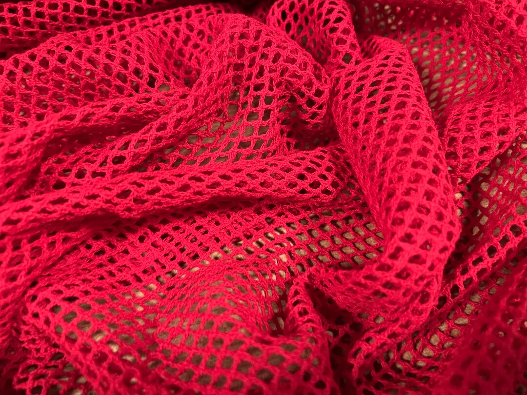 Fishnet Mesh Net Jersey Fabric, per Metre - Plain - Red - Etsy UK