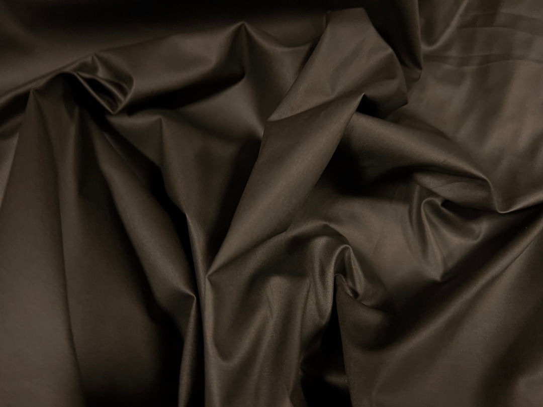 PU Coated Woven Cotton Outerwear Fabric, per Metre - Plain - Dark Brown ...