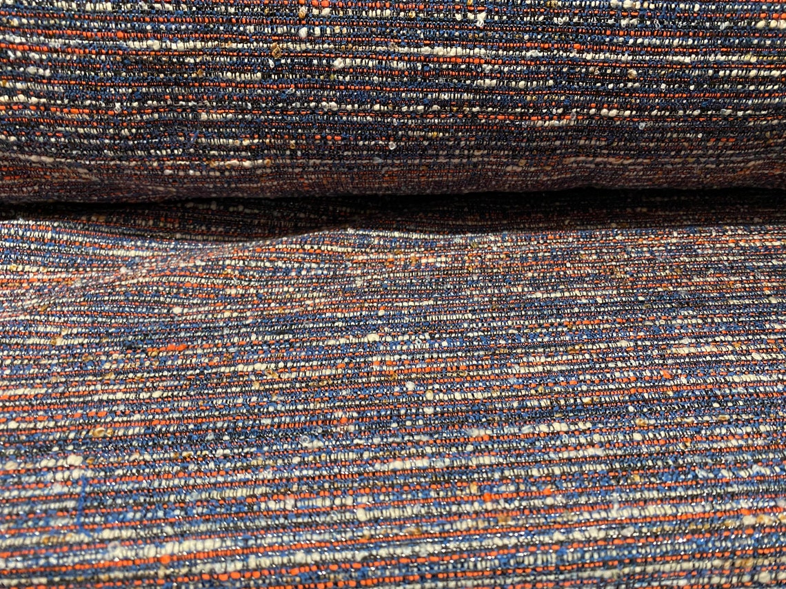 Slub stripe woven cotton blend jacquard fabric with lurex per | Etsy