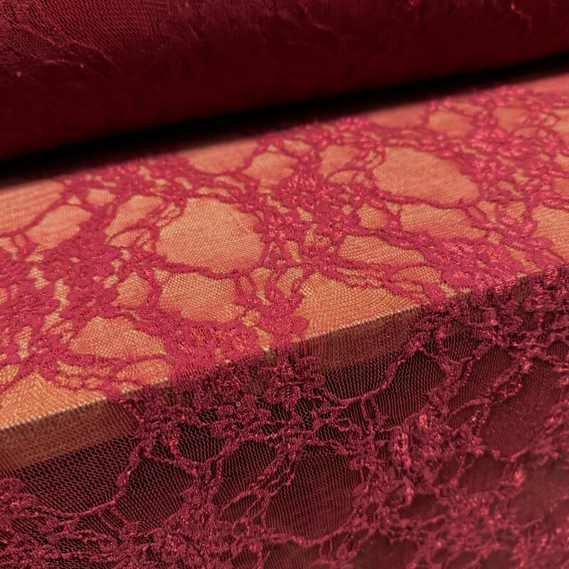 Red Lace Fabric - Etsy