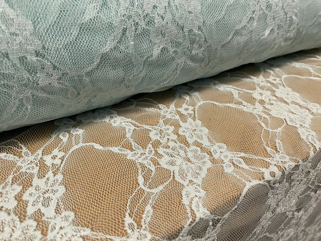 Stretch Spandex Mesh Lace Fabric, per Metre - Floral Pattern ...