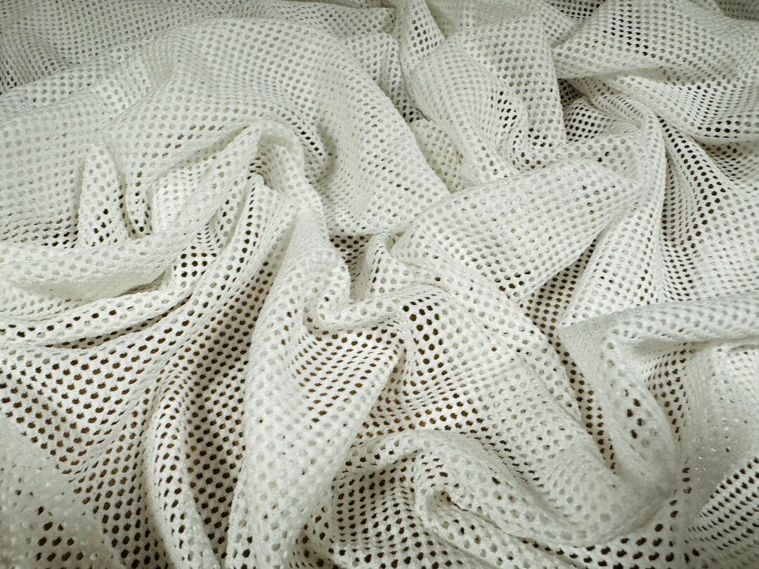 Stretch Fine Fishnet Mesh Jersey Fabric, per Metre - Plain - White - Etsy