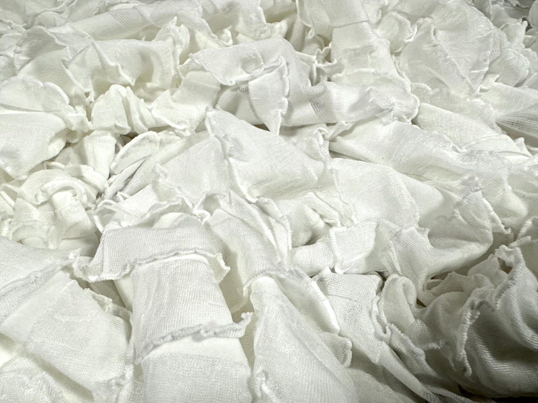 Gypsy Ruffle Frill Ra Ra Jersey Fabric, per Metre - White - Etsy