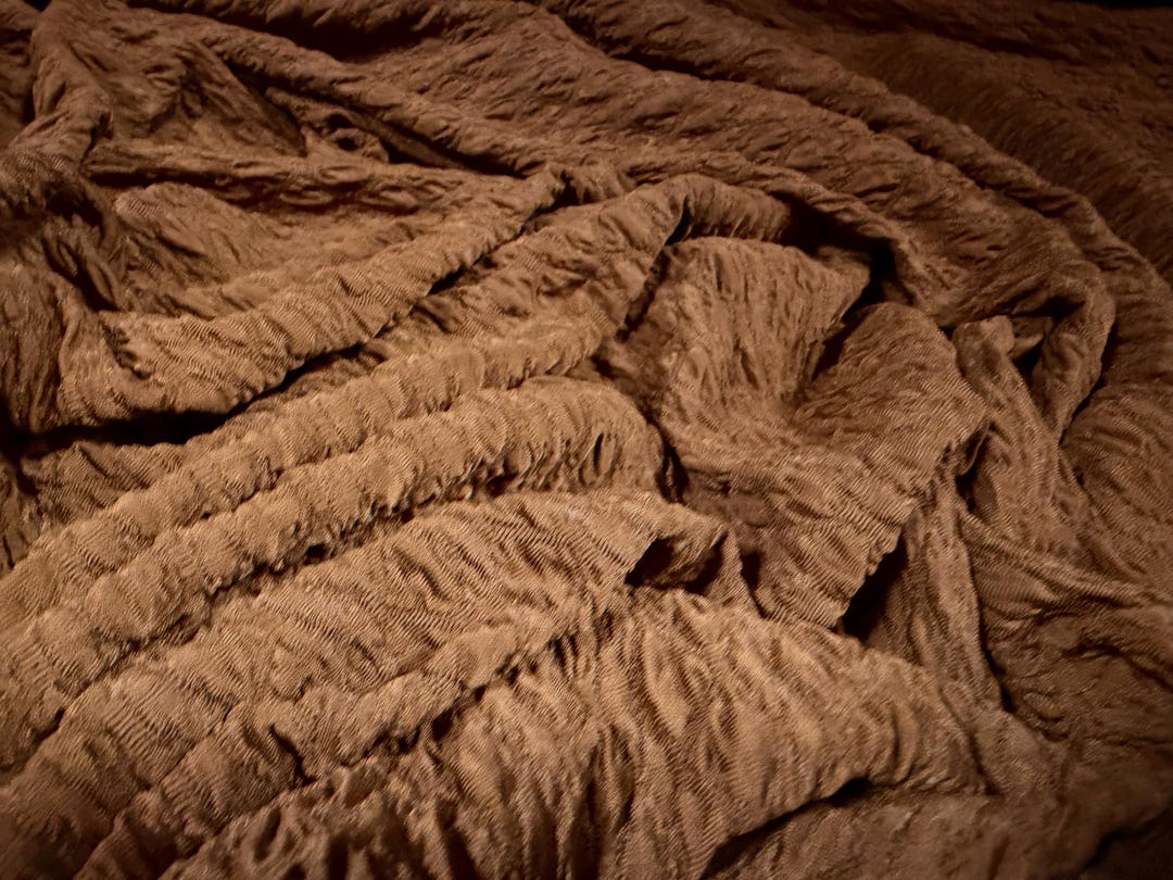 Blister Jacquard Stretch Woven Fabric, per Metre - Solid - Hazelnut ...