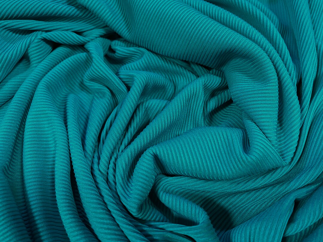 2x1 Stretch Elasthan Gerippter Jersey stoff, meterware - uni - türkis ...