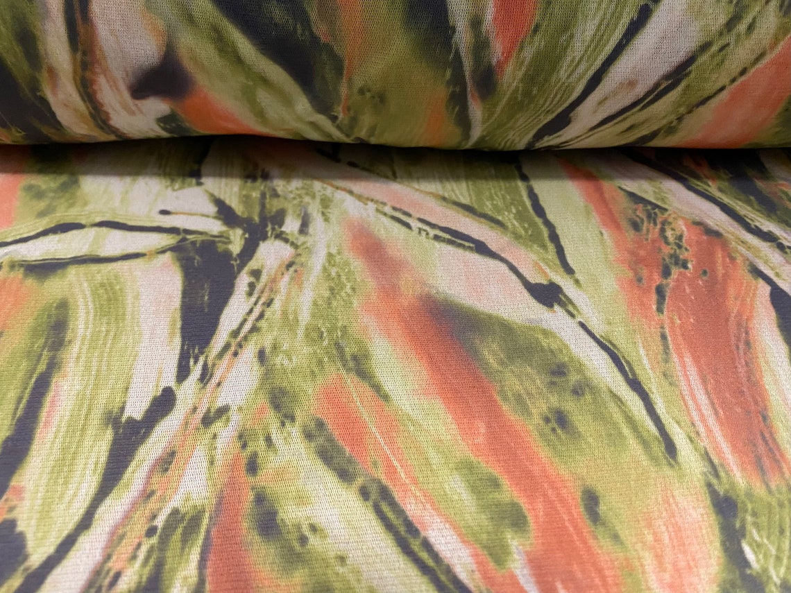 Stretch Helenca Mesh Fabric Sheer per Metre Retro Swirl | Etsy