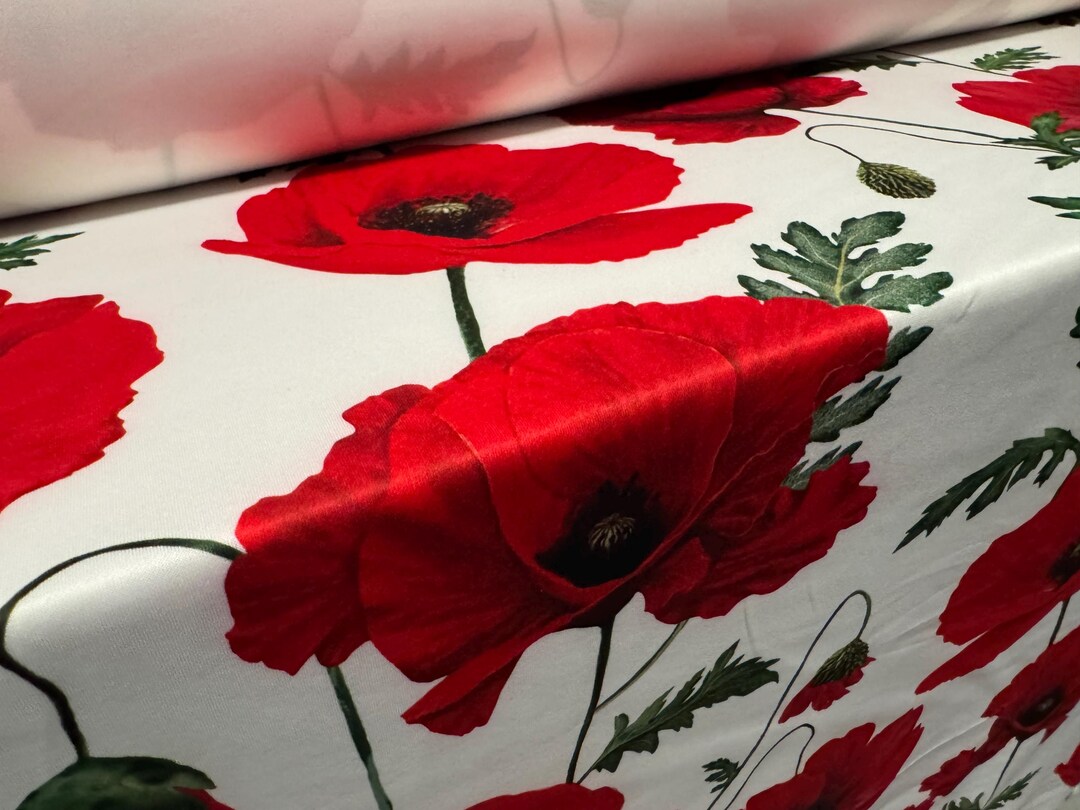 Scuba Stretch Spandex Double Jersey Fashion Fabric, per Metre - Poppy ...