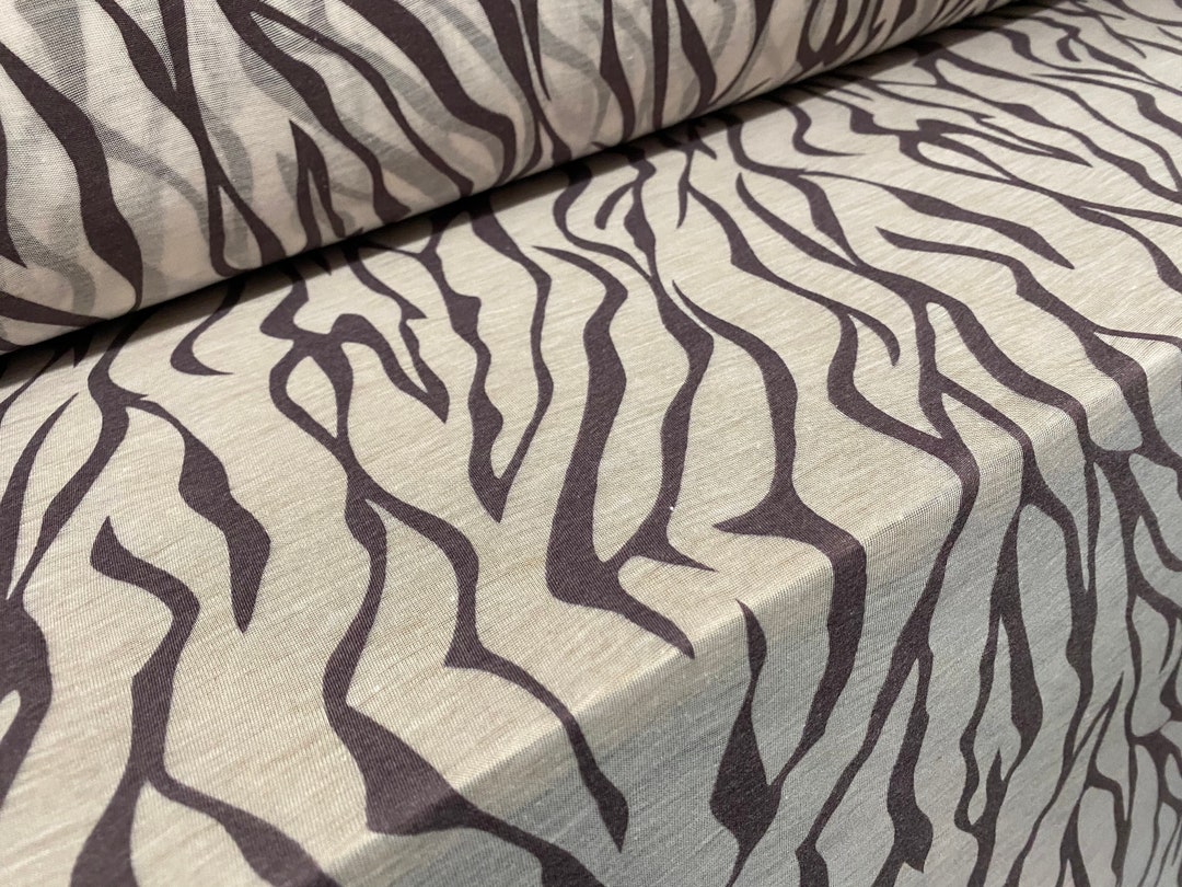 Cotton Blend Zebra Print Devoré Burnout Single Jersey Fabric, per Metre ...