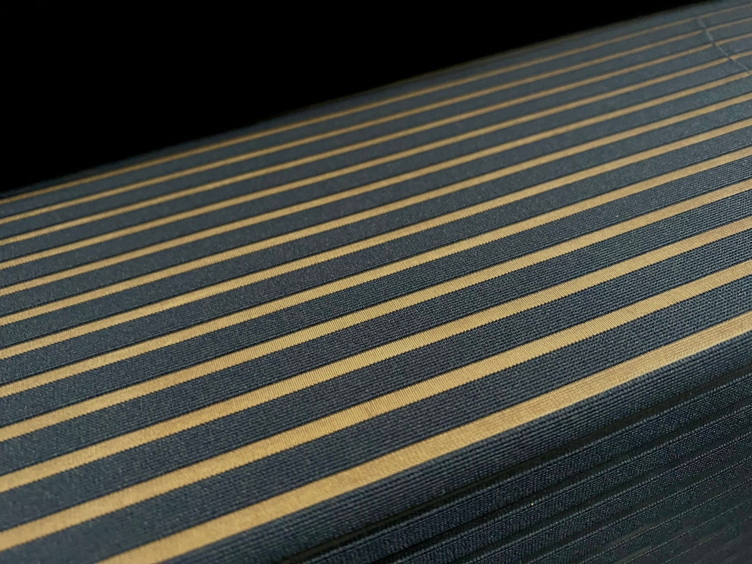 Ottoman Rib Burnout Stripe Jersey Fabric , per Metre - Plain - Navy ...