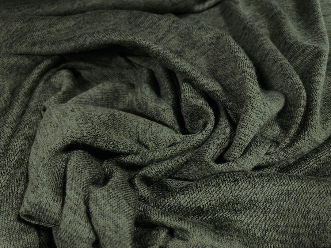 Soft Handle Loopback Stretch Spandex Jersey Fabric, per Metre - Olive ...