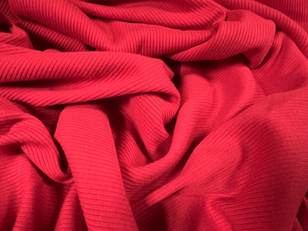 Cotton Spandex Stretch Rib Jersey Fabric, per Metre - Plain - Red - Etsy