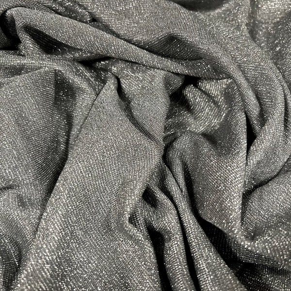 Metallic Silver Knit Fabric - Etsy UK