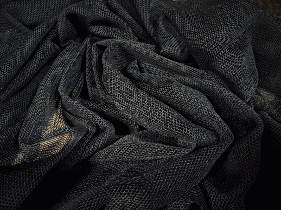Stretch Fine Diamond Fishnet Mesh Jersey Fabric, per Metre - Plain ...