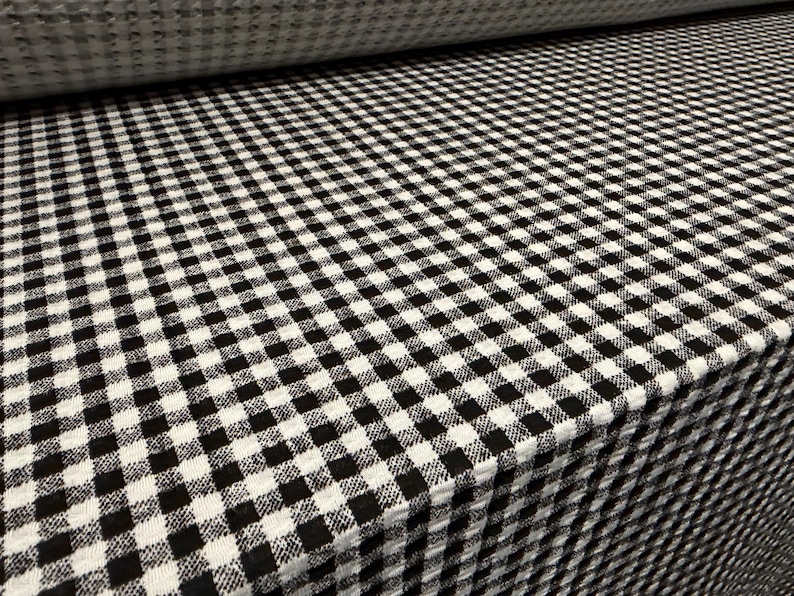 Stretch Spandex Jacquard Jersey Fabric, per Metre - Gingham Print ...