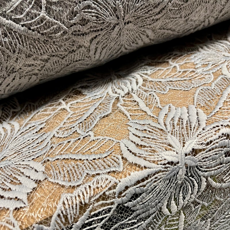 Embroidered Lace Fabric - Etsy
