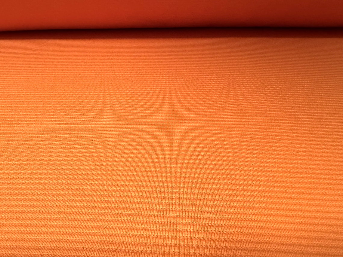 Ottoman Rib Stretch Double Jersey Fabric, per Metre - Plain - Orange - Etsy