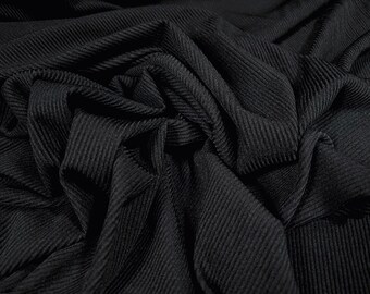 Black Ribbed Fabric - Etsy