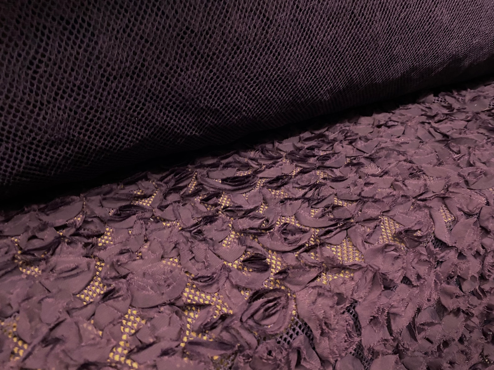 Fishnet Mesh Fabric With Ribbon Lace Floral Appliqué per - Etsy