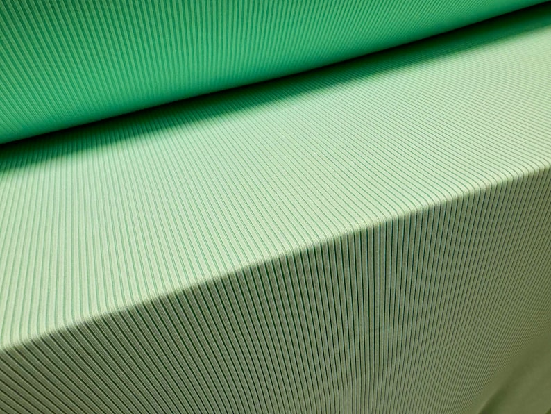 Fine Ribbed Spandex Stretch Jersey Fabric, per Metre - Plain - Mint ...
