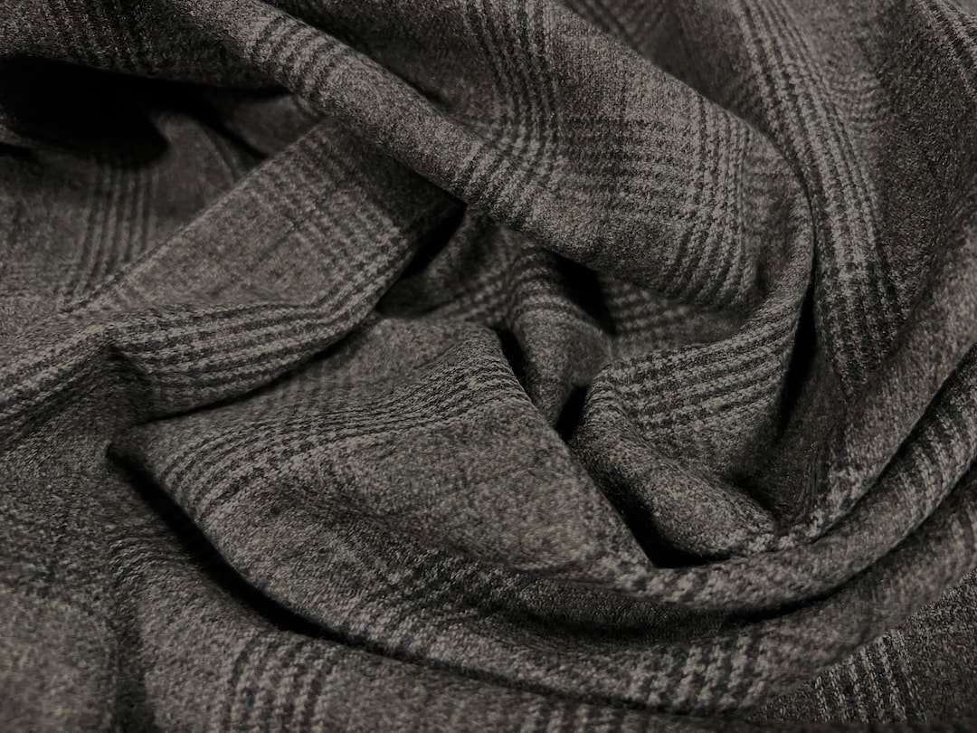 Wool Blend Suiting Jacket Fabric, per Metre - Check - Grey - Etsy