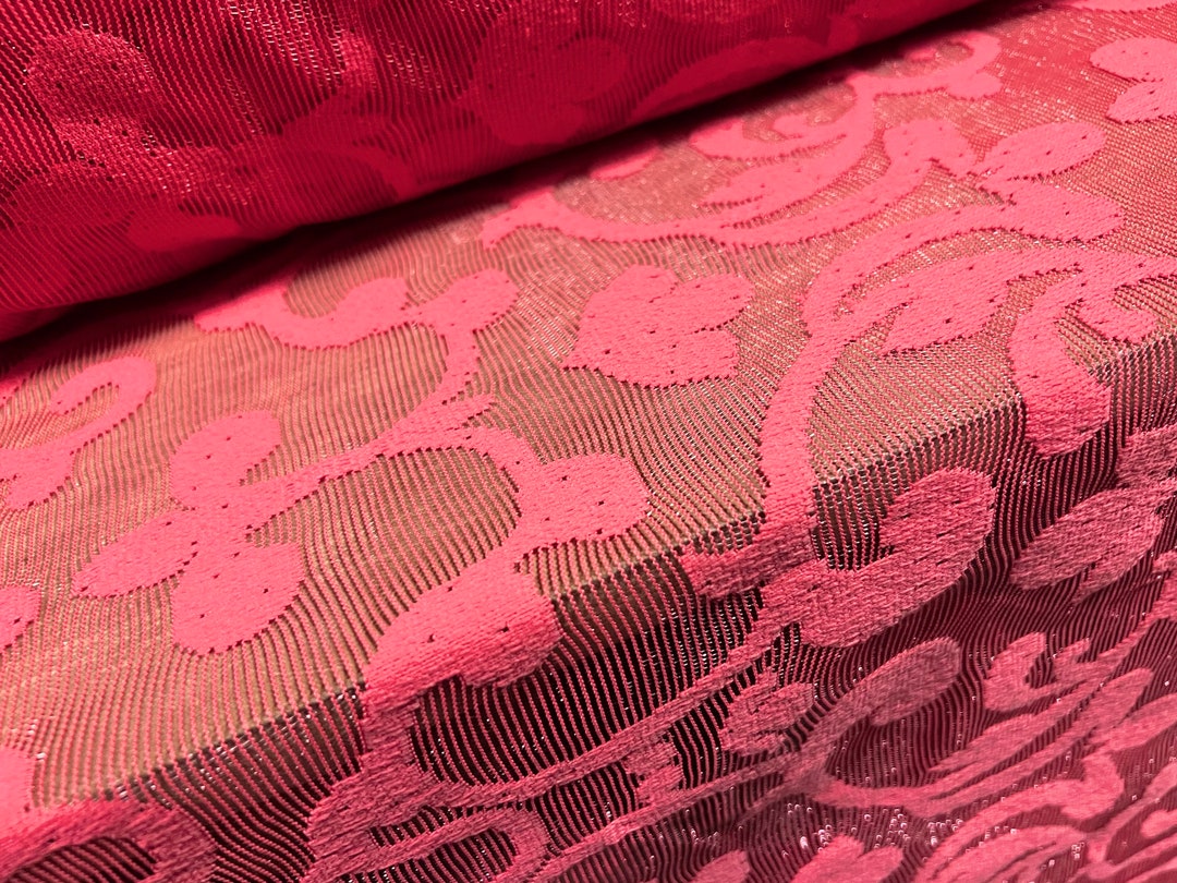 Burnout Lace Mesh Net Fashion Fabric, per Metre - Metallic Swirl Design ...