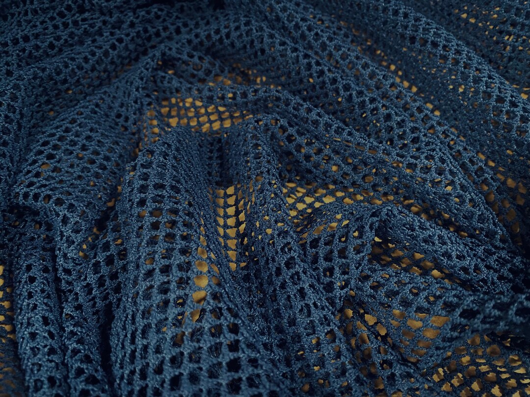 Fishnet Mesh Net Jersey Fabric, per Metre - Plain - French Navy - Etsy