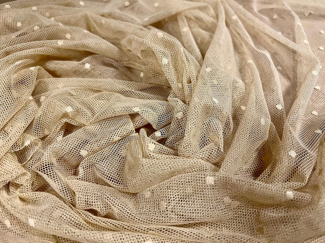 Power Mesh Net Stretch Fabric, per Metre - Dobby Spot Jacquard - Light ...