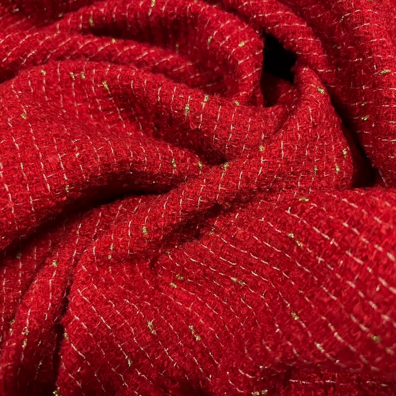 Red Gold Fabric - Etsy