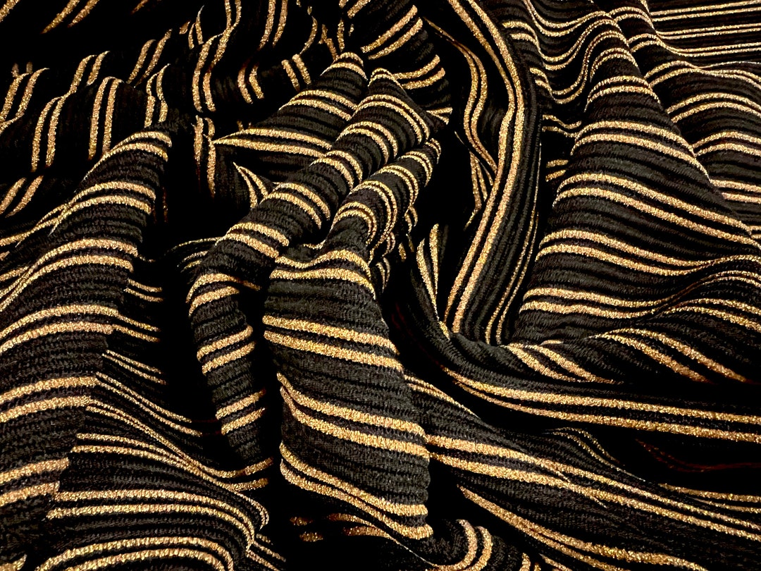Metallic Ottoman Rib Stretch Double Jersey Fabric, per Metre - Tramline ...