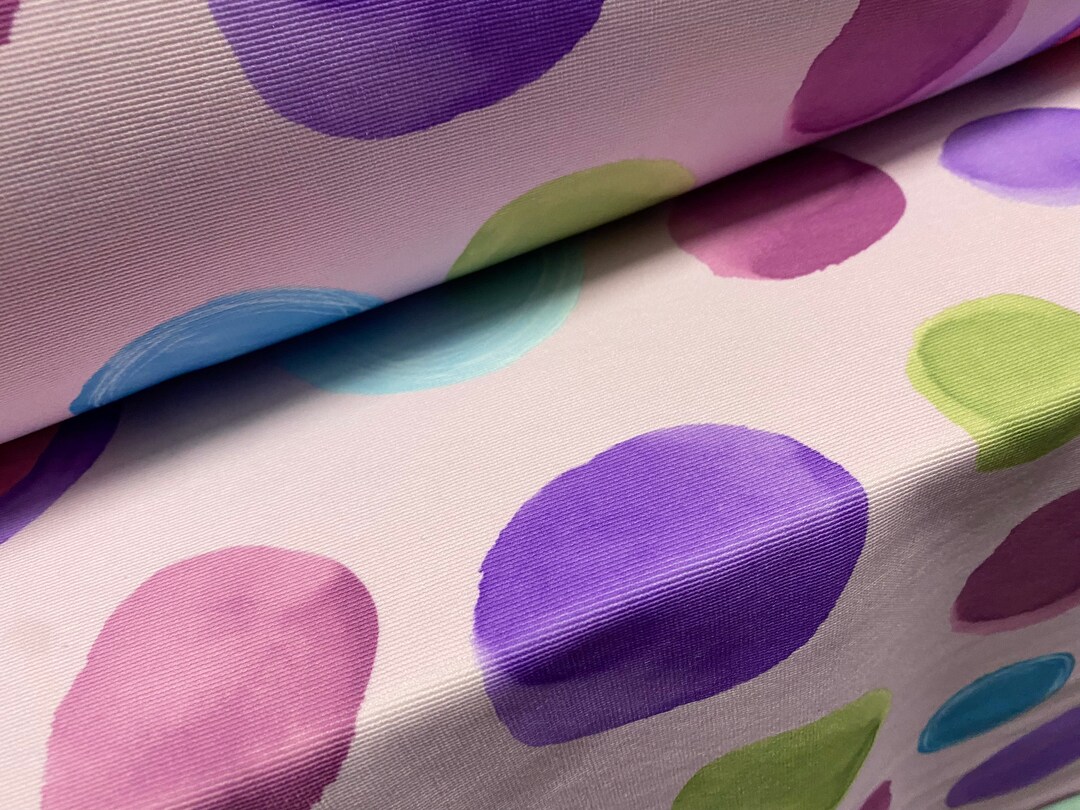 Fine Ottoman Rib Stretch Jersey Fabric , per Metre - Smudge Circles ...