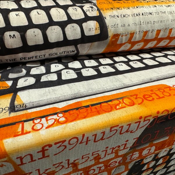Typewriter Fabric - Etsy